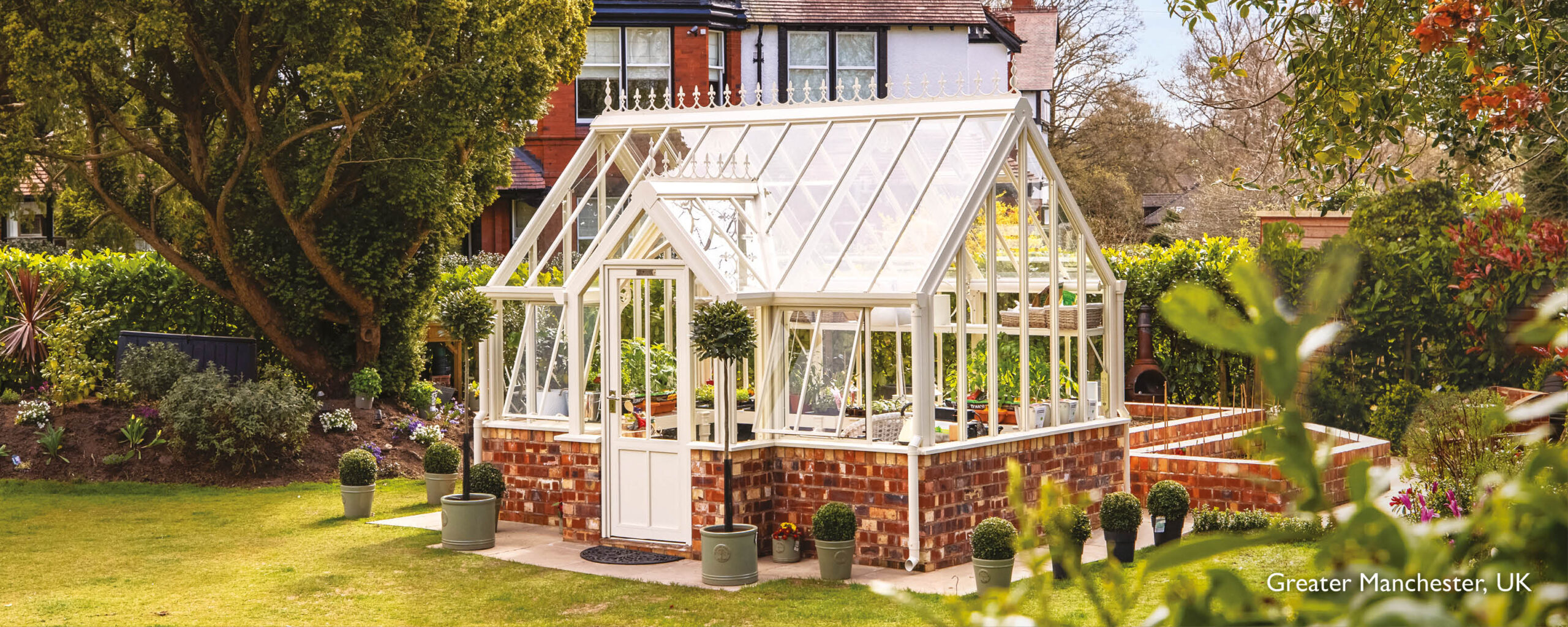 English Victorian Terrace Glasshouses by Hartley Botanic